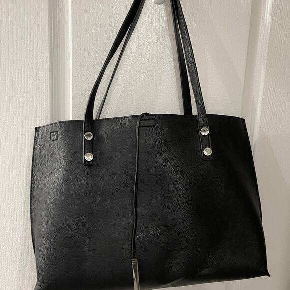 Calvin Klein | Bags | Calvin Klein Black Tote Bag Faux Leather | Poshmark